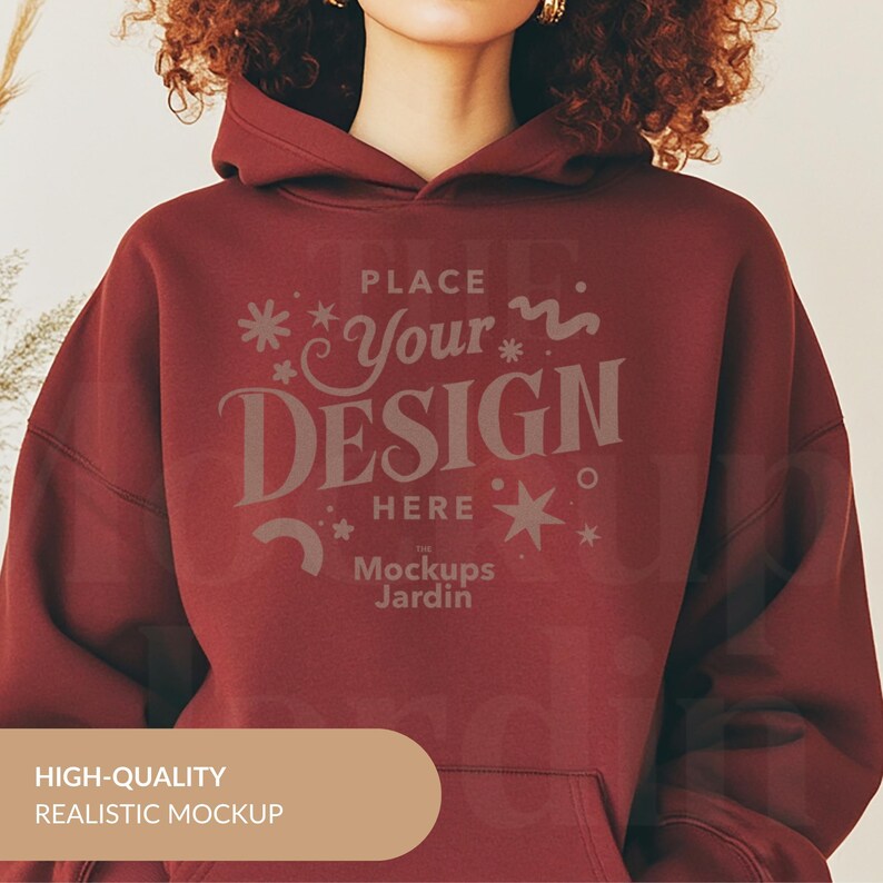 Cardinal Gildan 18500 Hoodie Mockup | Unisex Sweatshirt (JPG File) - Etsy