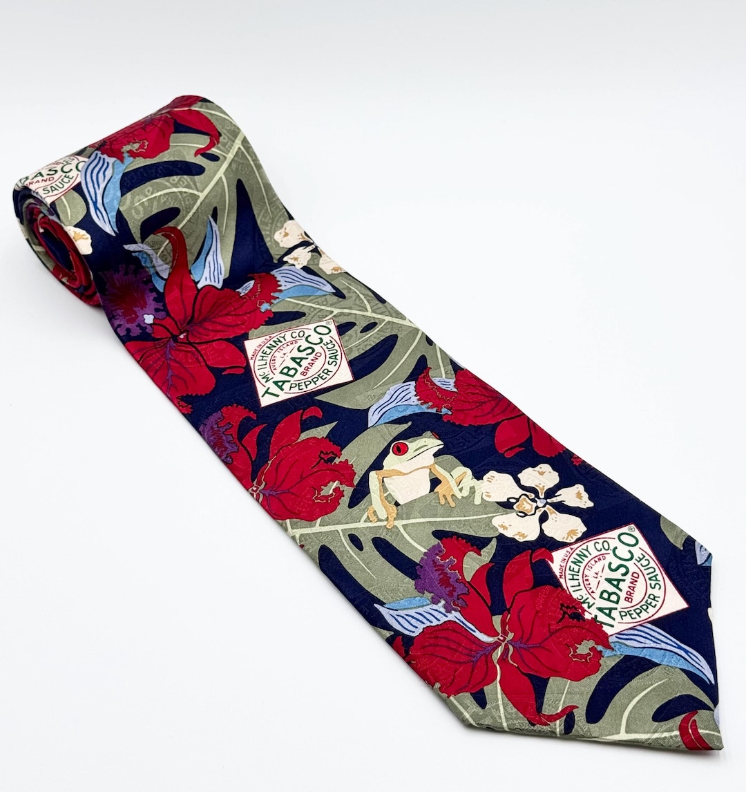Vintage Tabasco Sauce Floral Novelty Silk Necktie - Etsy