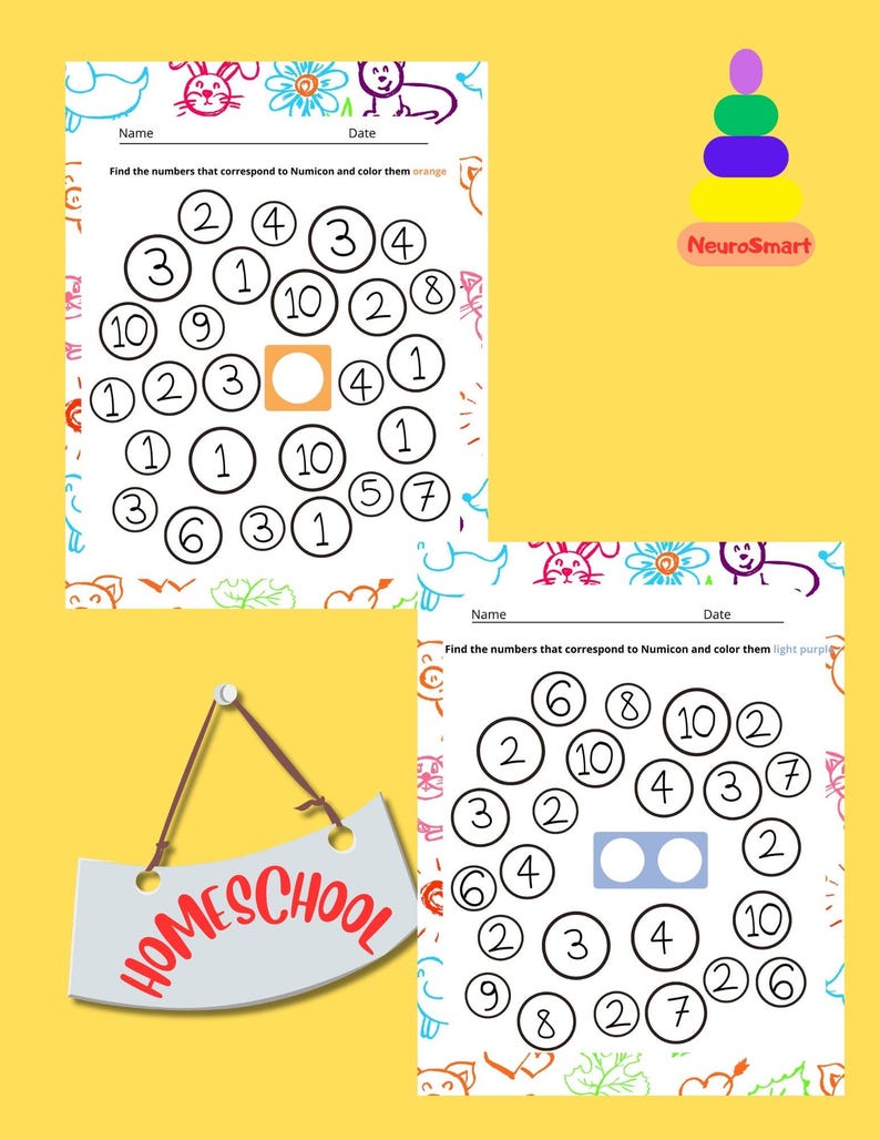 Finding Numicon Numbers - a Printable Attention and Number Recognition ...