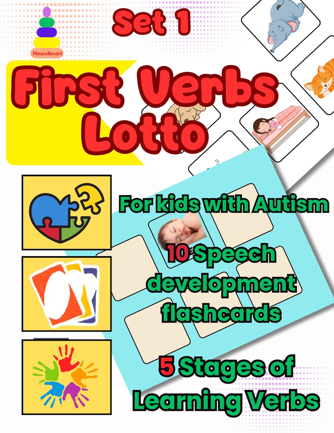 Speech Development Lotto Game for Kids With Autism – 5 Levels, Ages 3-7 ...
