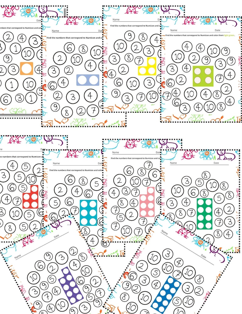 Finding Numicon Numbers - a Printable Attention and Number Recognition ...