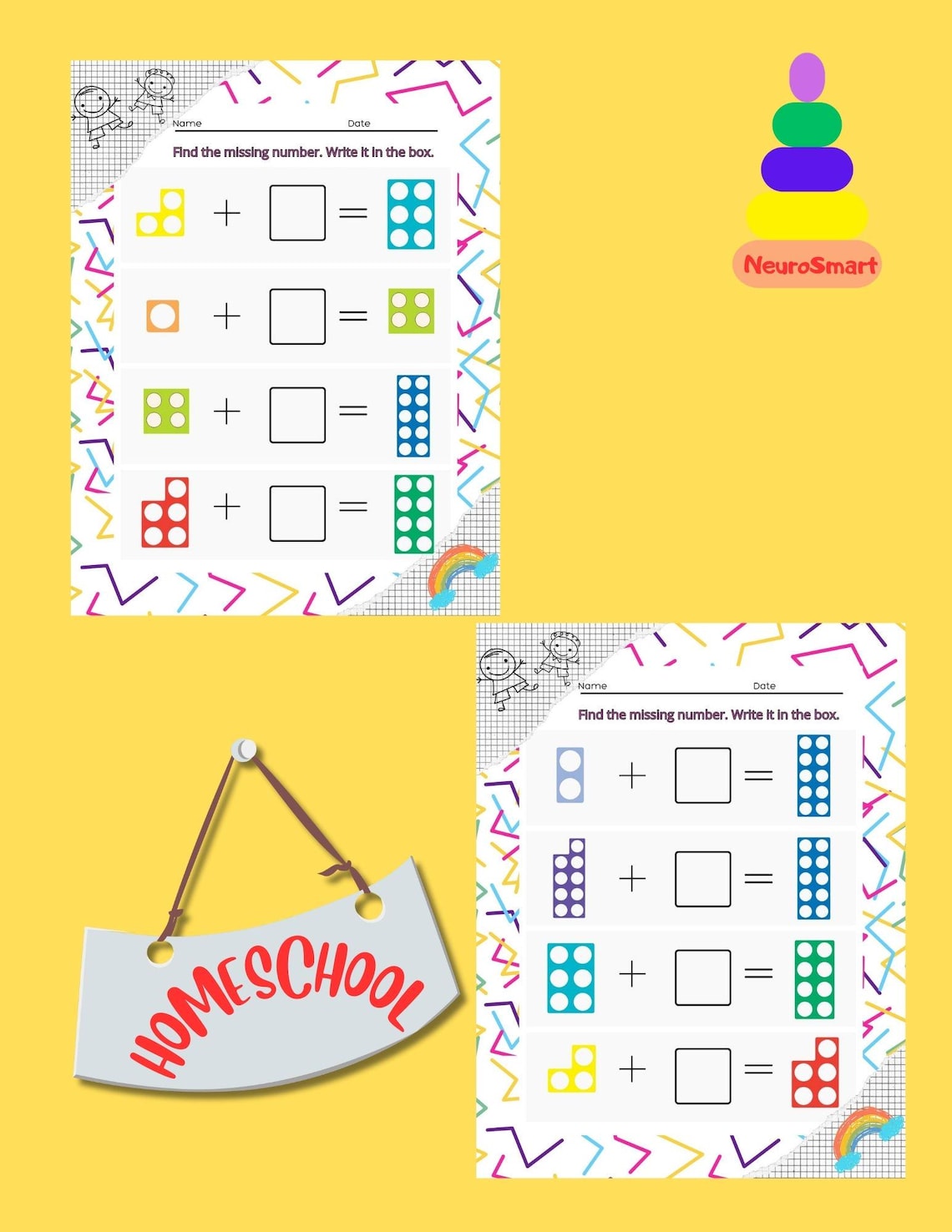 Math Worksheet for Children With Special Needs | Find the Missing ...