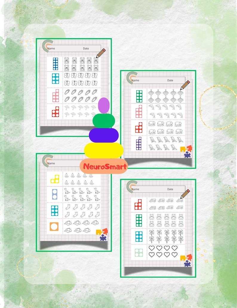 Numicon Math Activity for Special Needs Kids | Count and Color Matching ...