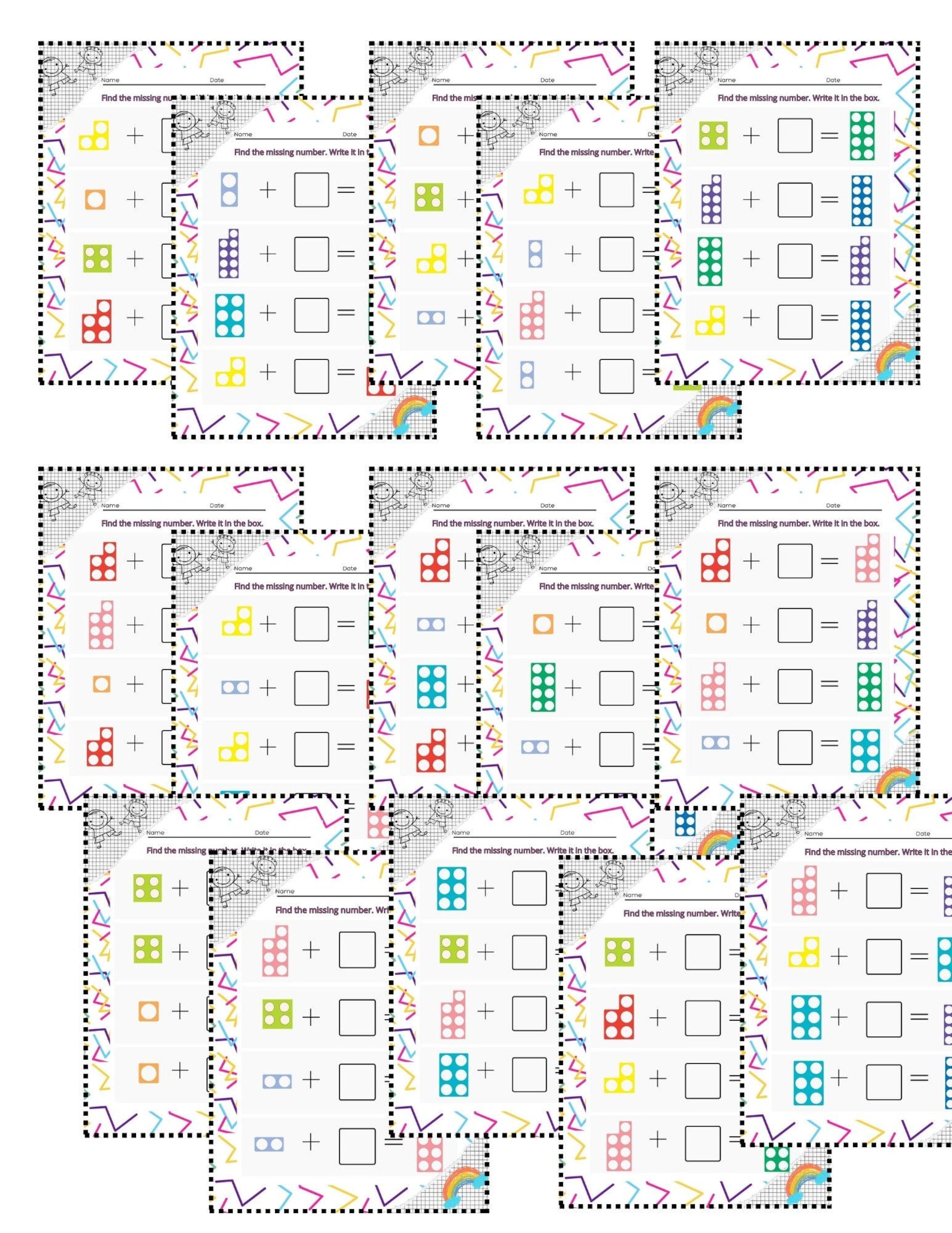 Math Worksheet for Children With Special Needs Find the Missing Number ...