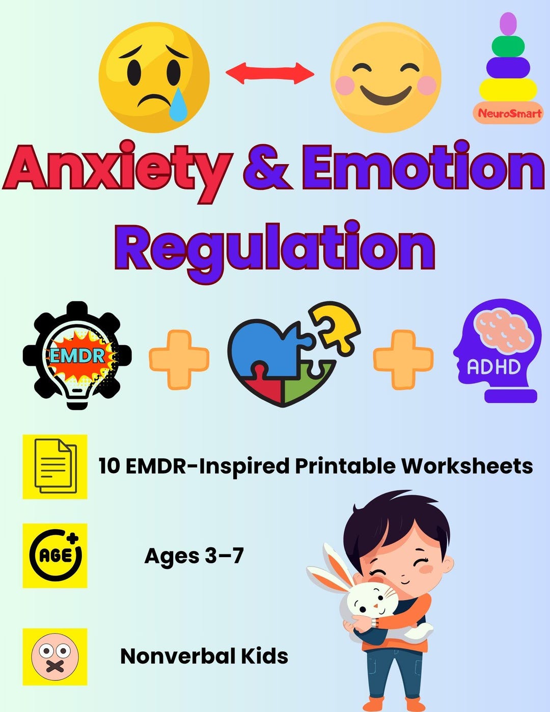 Emdr-inspired Emotion Regulation Worksheets for Kids | Autism, ADHD ...