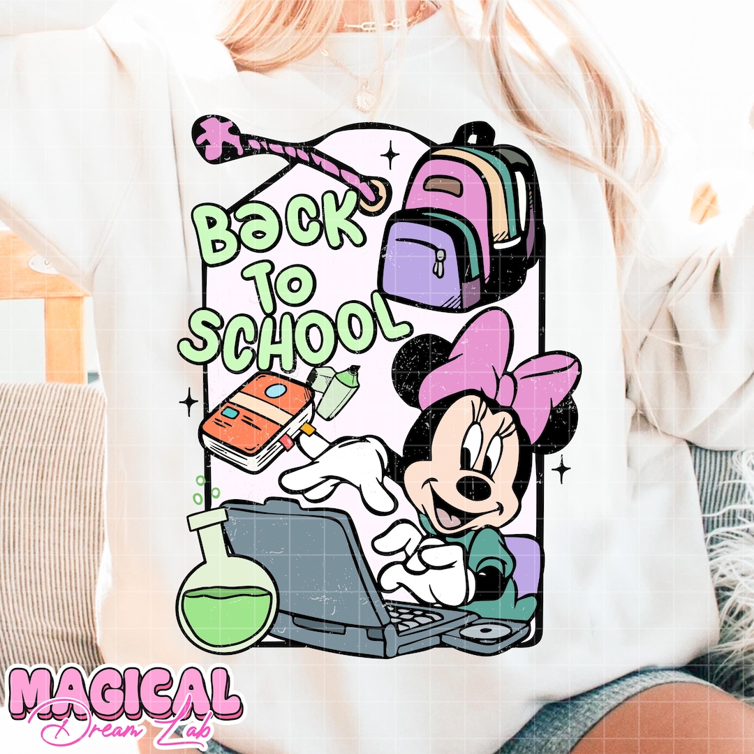 Back to School Minnie Png, Little Girl School Png, Mini Mouse Back to ...