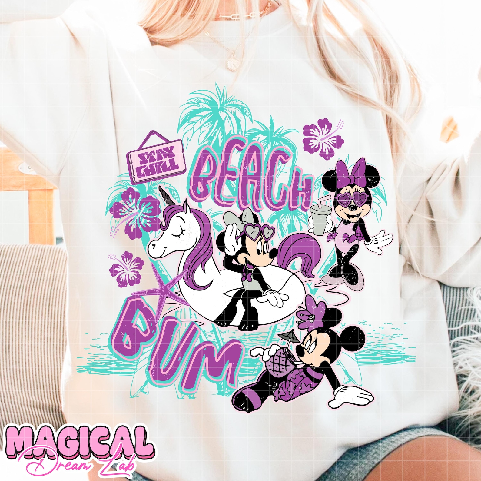 Beach Bum Png, Retro Summer Png for Sublimation, Minnie Mouse Png ...
