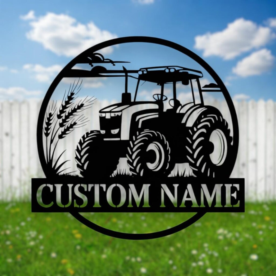 Custom Farm Tractor Metal Sign, Metal Barn Decor, Farm Name Metal Sign ...