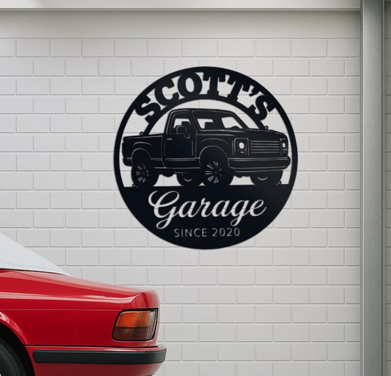 Custom Metal Garage Sign – Personalized Name Plaque With Est. Year, Man ...