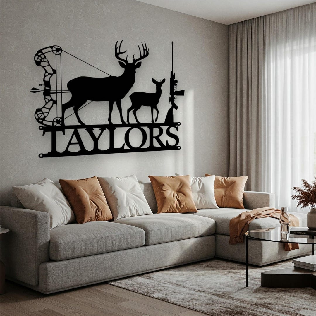 Personalized Hunting Metal Sign, Custom Hunter Name Sign, Hunting Lodge ...