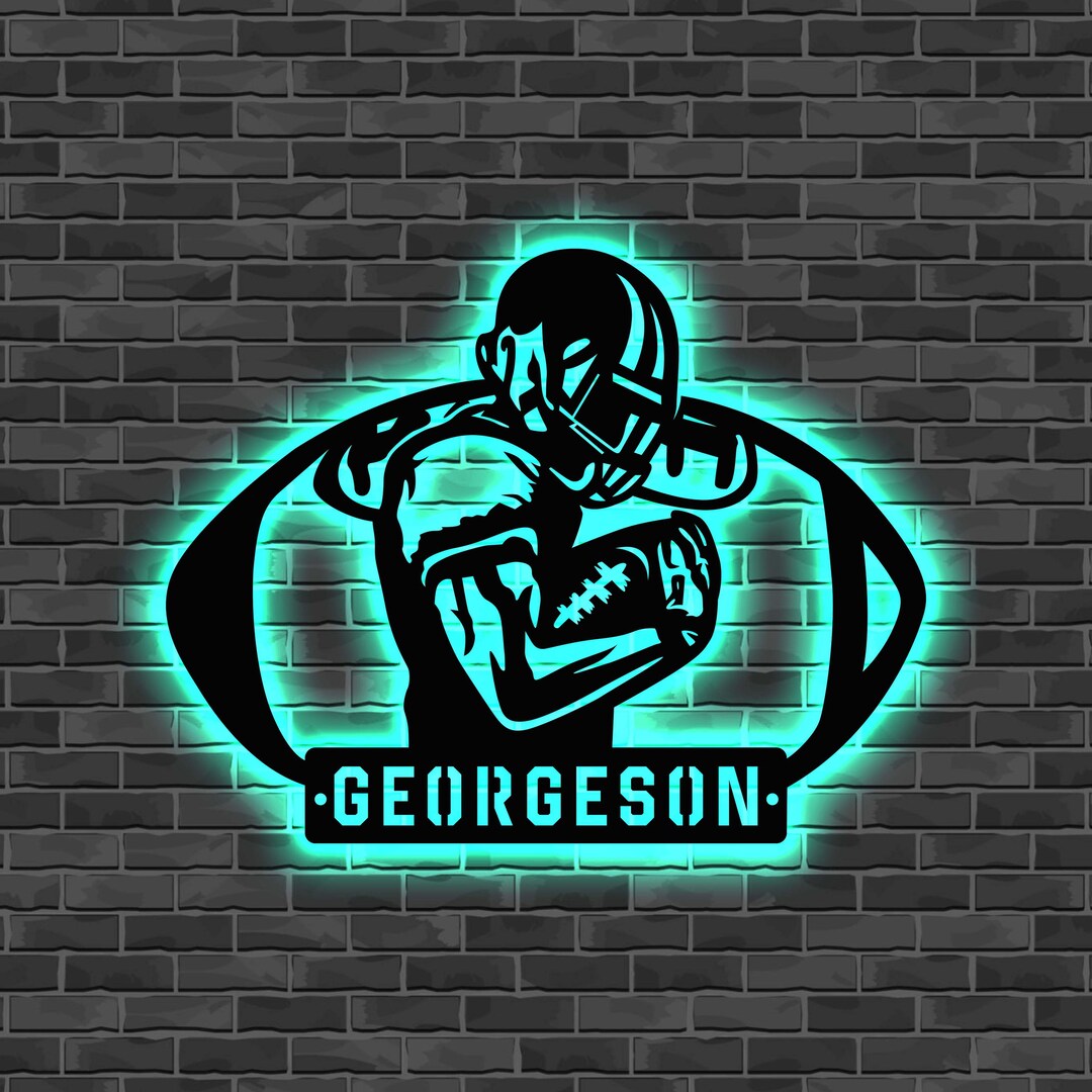 Custom American Football Metal Sign: Personalized Player Sign, Text ...