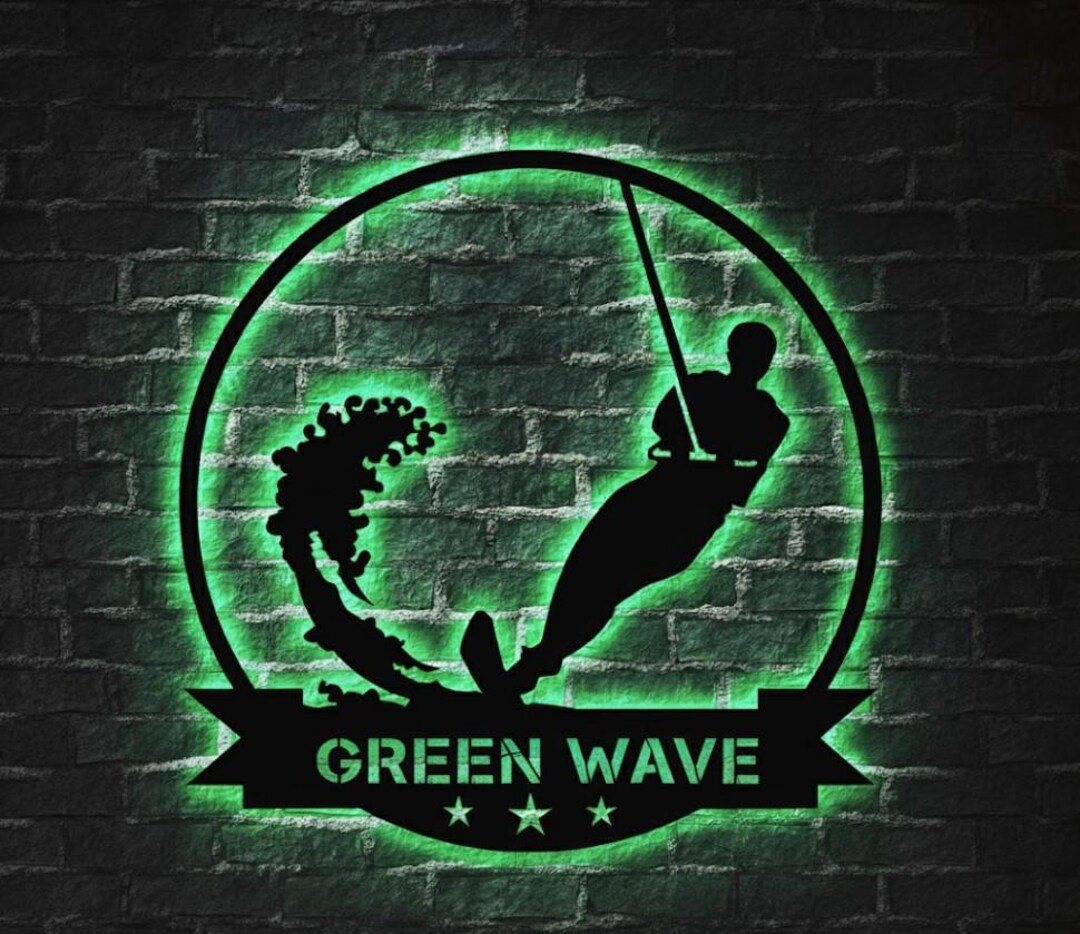 Personalized Wakeboard LED Metal Sign, Custom Water Sports Name Art ...