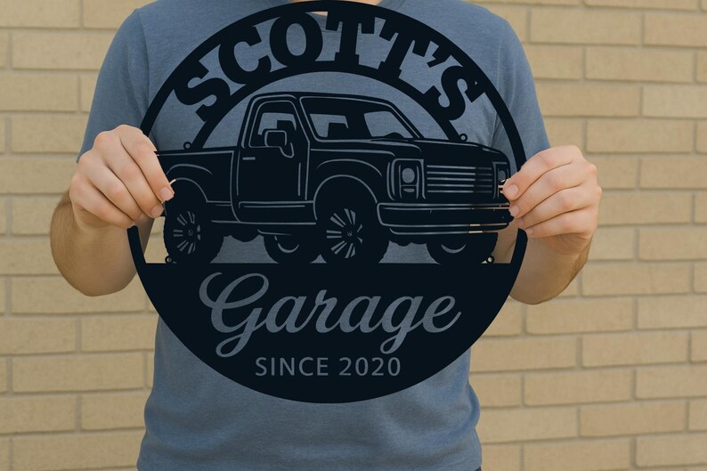 Custom Metal Garage Sign – Personalized Name Plaque With Est. Year, Man ...