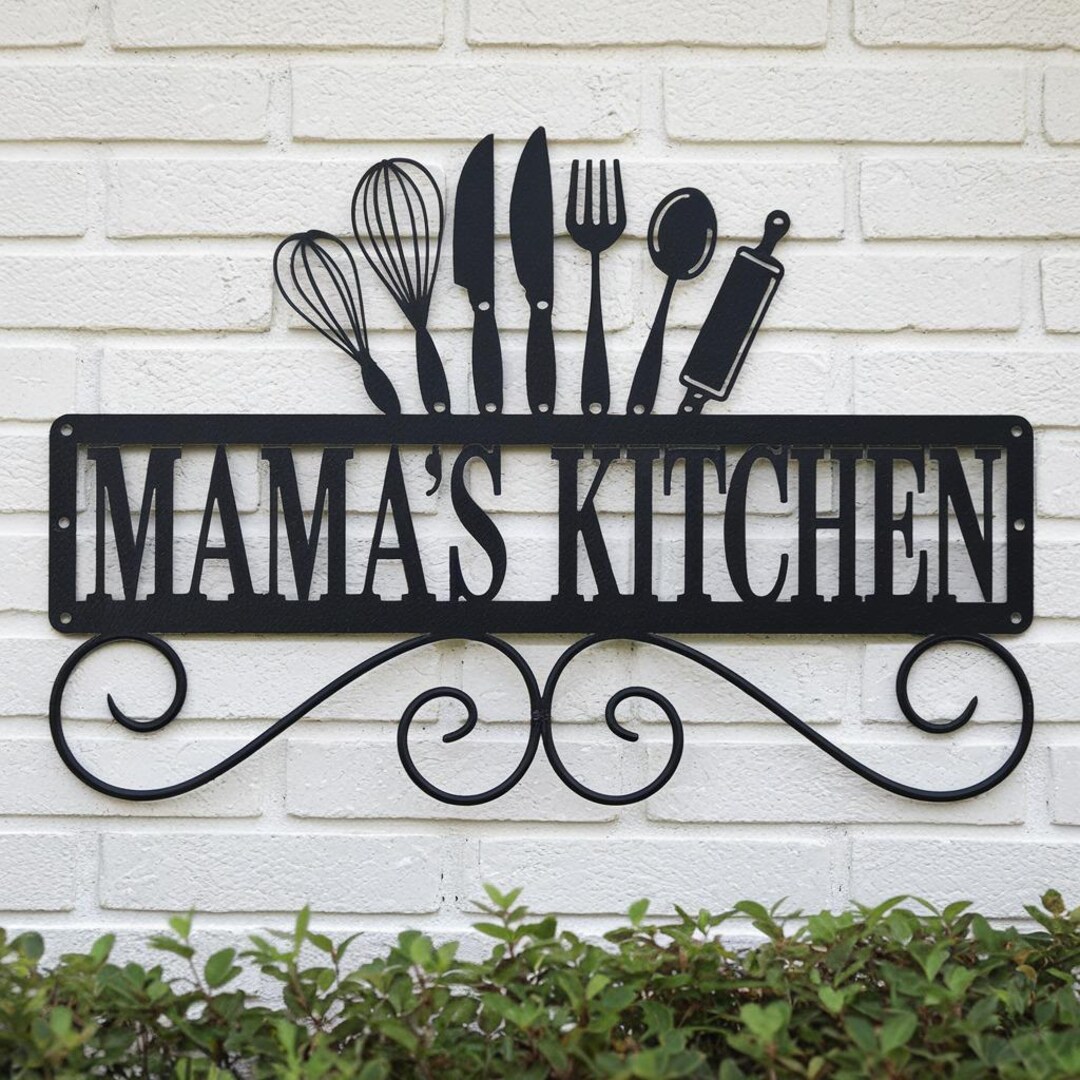 Custom Metal Kitchen Sign, Personalized Kitchen Metal Sign, Mama's ...