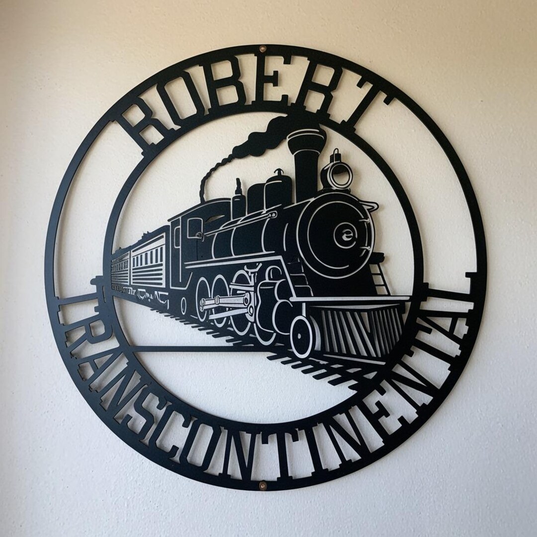 Personalized Train Metal Sign, Custom Name Railroad Sign, Steam Train ...