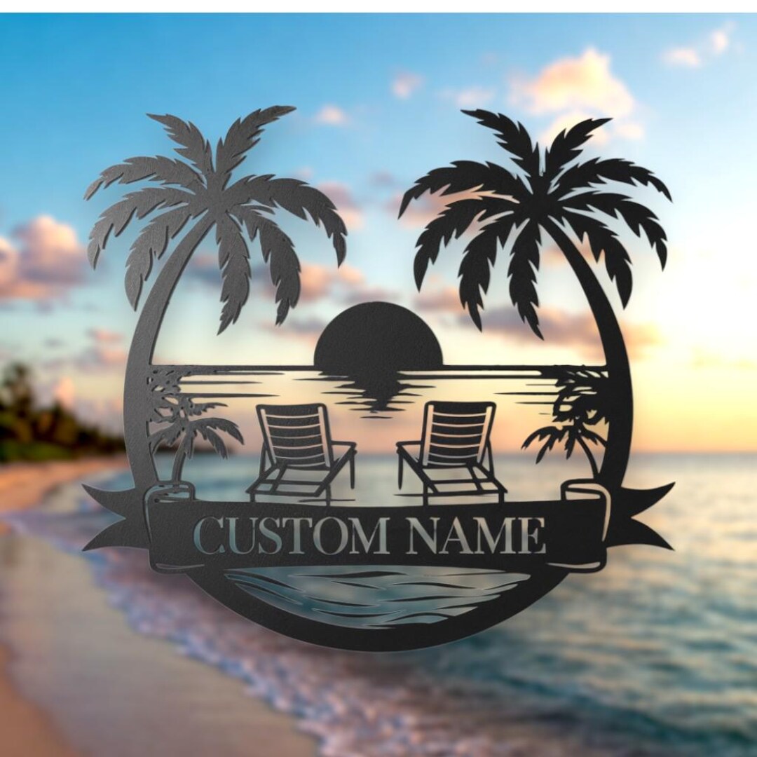 Custom Beach House Metal Sign, Beach Metal Sign, Beach House Name Sign ...