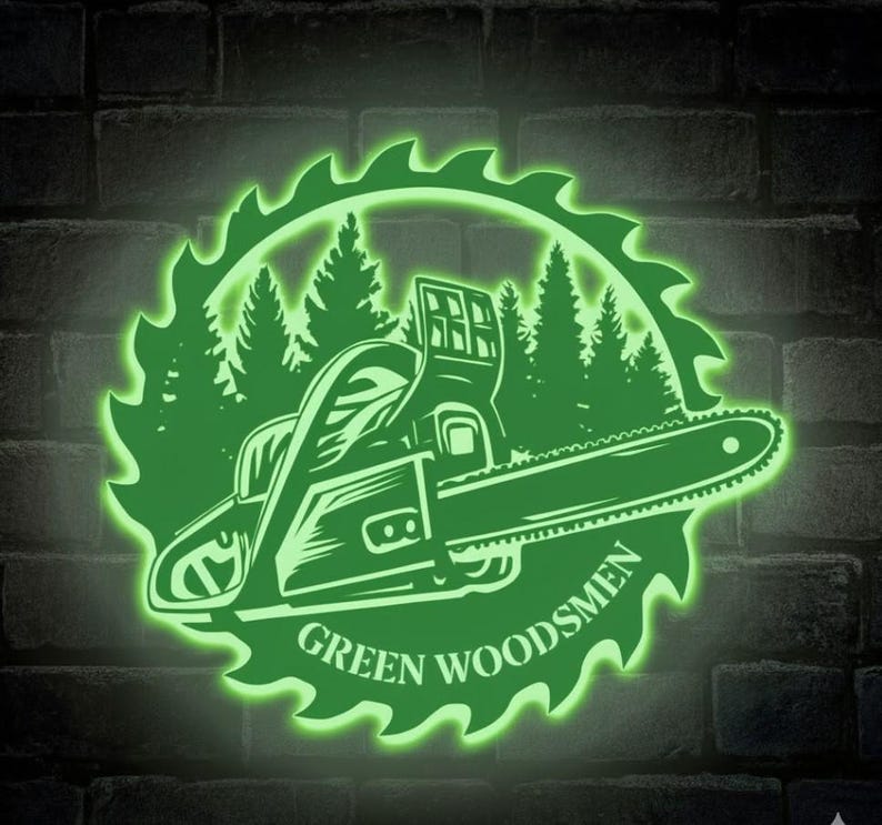 Personalized Chainsaw LED Metal Sign, Custom Gift for Lumberjack Dad ...