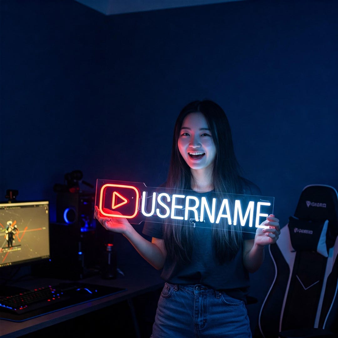 Custom Name Streamer Neon Sign, Personalized Content Creator Neon Sign ...
