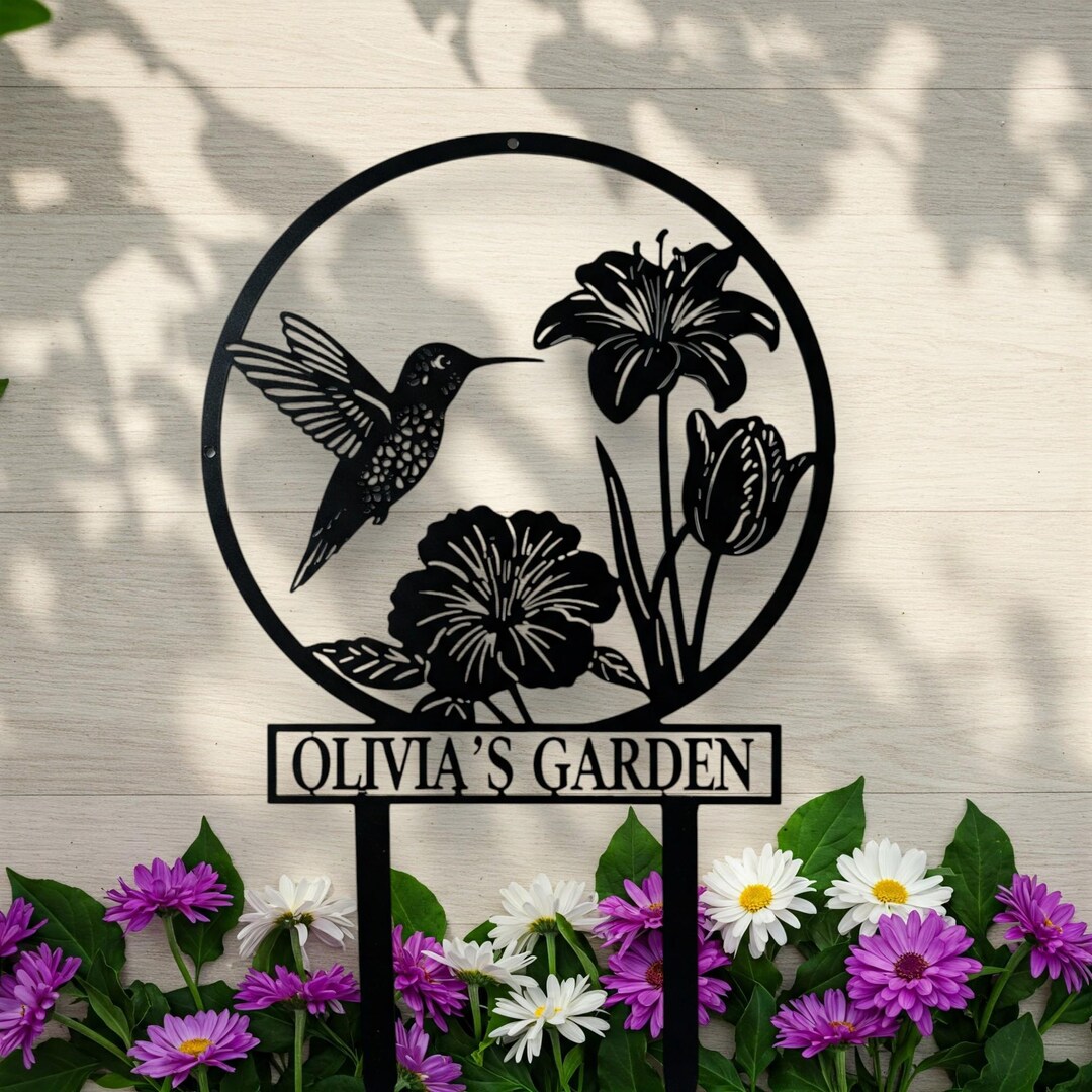 Personalized Garden Metal Sign, Custom Metal Garden Name Sign ...