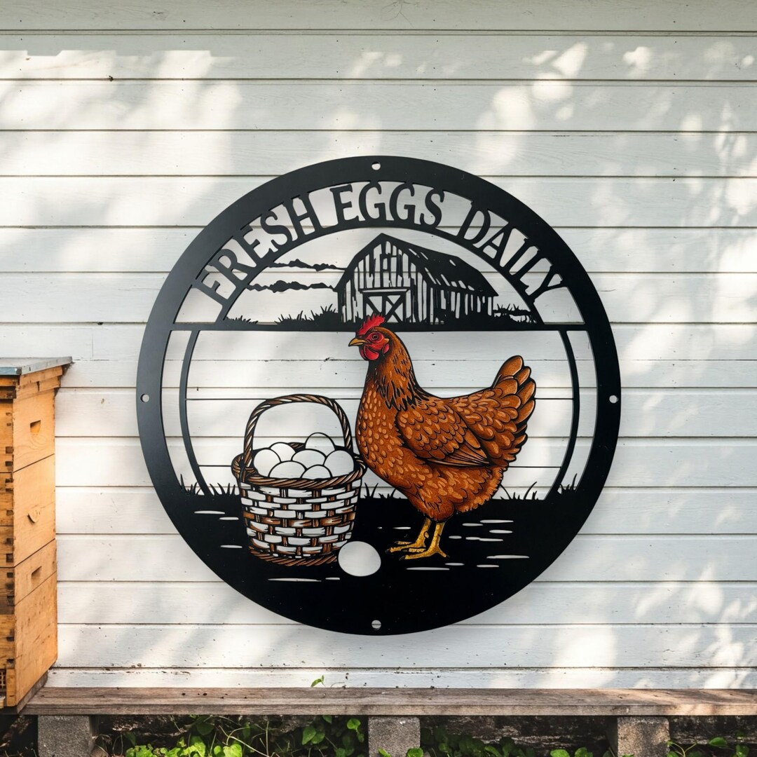 Personalized Chicken Coop Metal Sign, Metal Farmhouse Chicken Sign ...