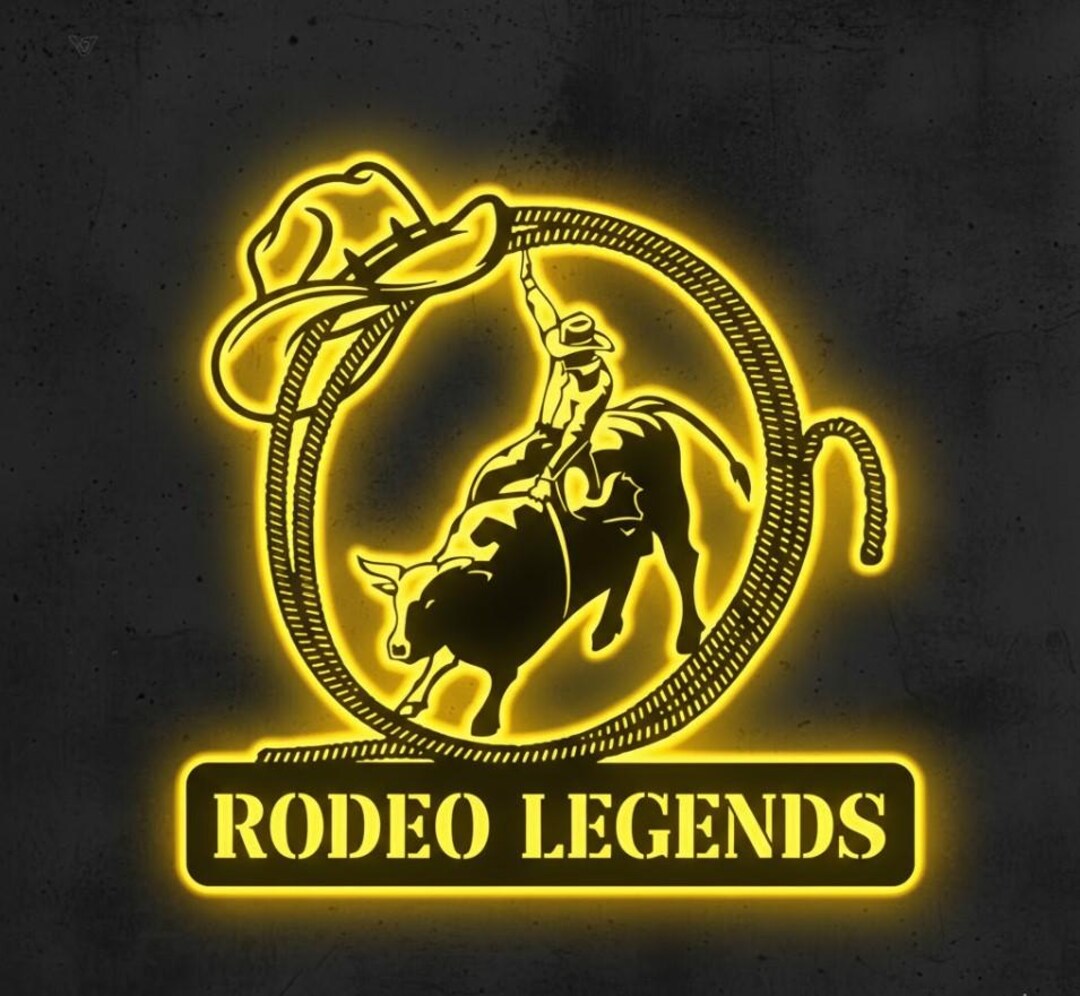 Personalized Name Bull Riding Metal Sign With LED Light, Custom Cowboy ...
