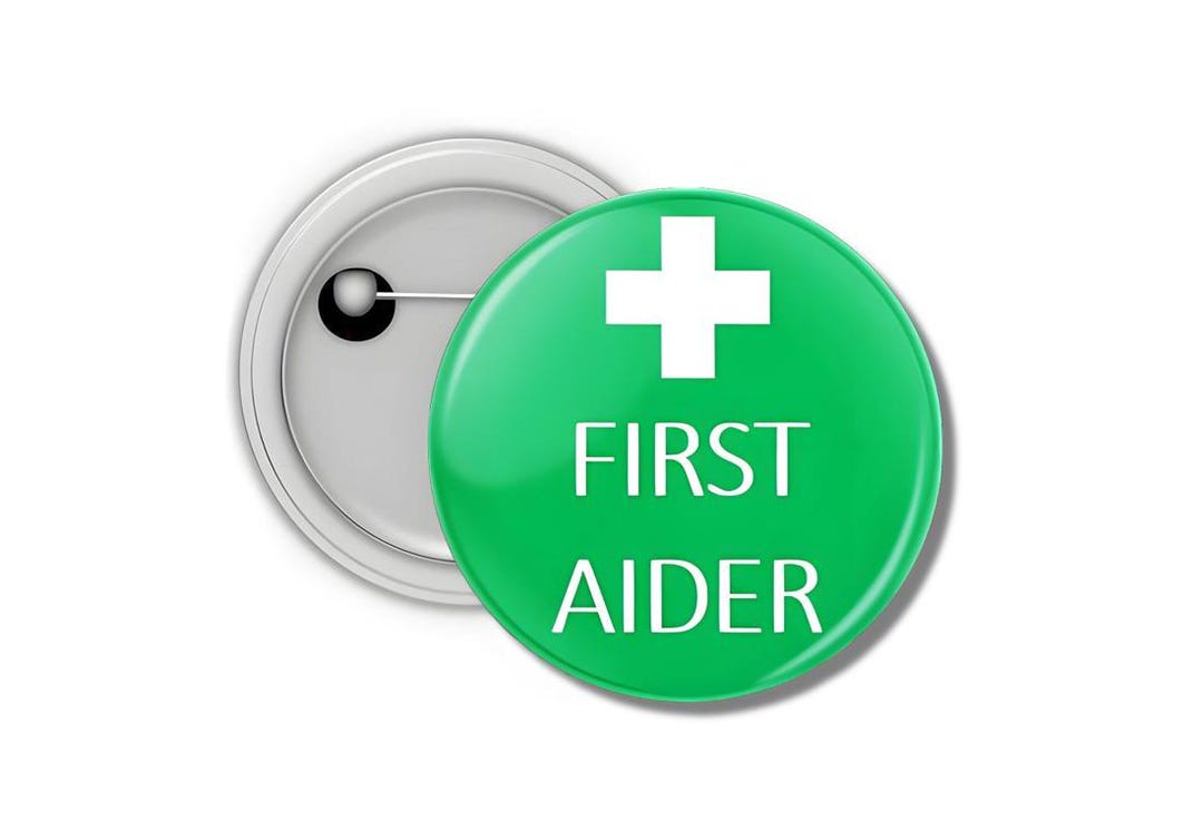 FIRST AIDER Button Badge - Etsy