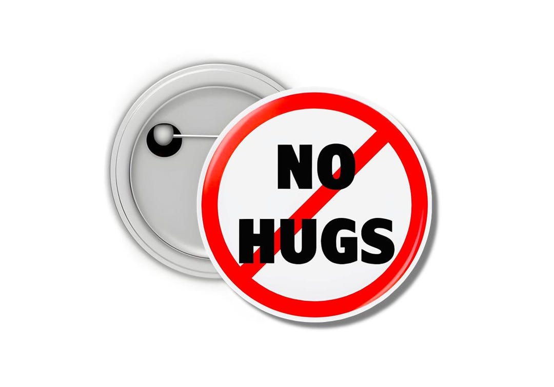 NO HUGS Button Badge - Etsy