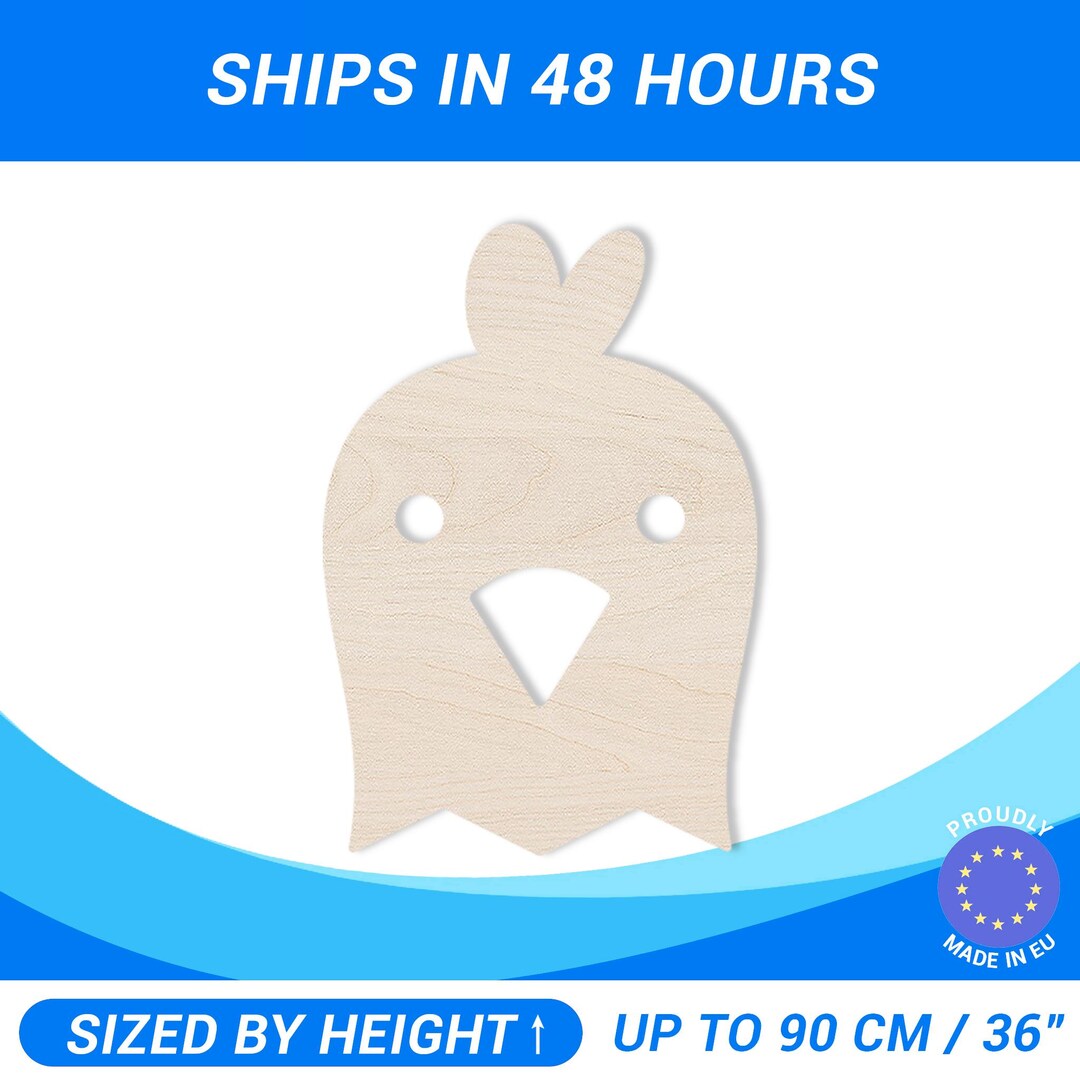 Personalized Wooden Chicken Head Shape • Custom Cut to Size Baltic ...