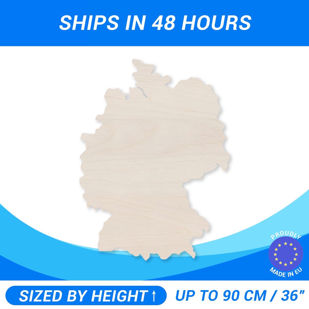 Personalized Wooden Germany Shape • Custom Size Baltic Birch Plywood ...