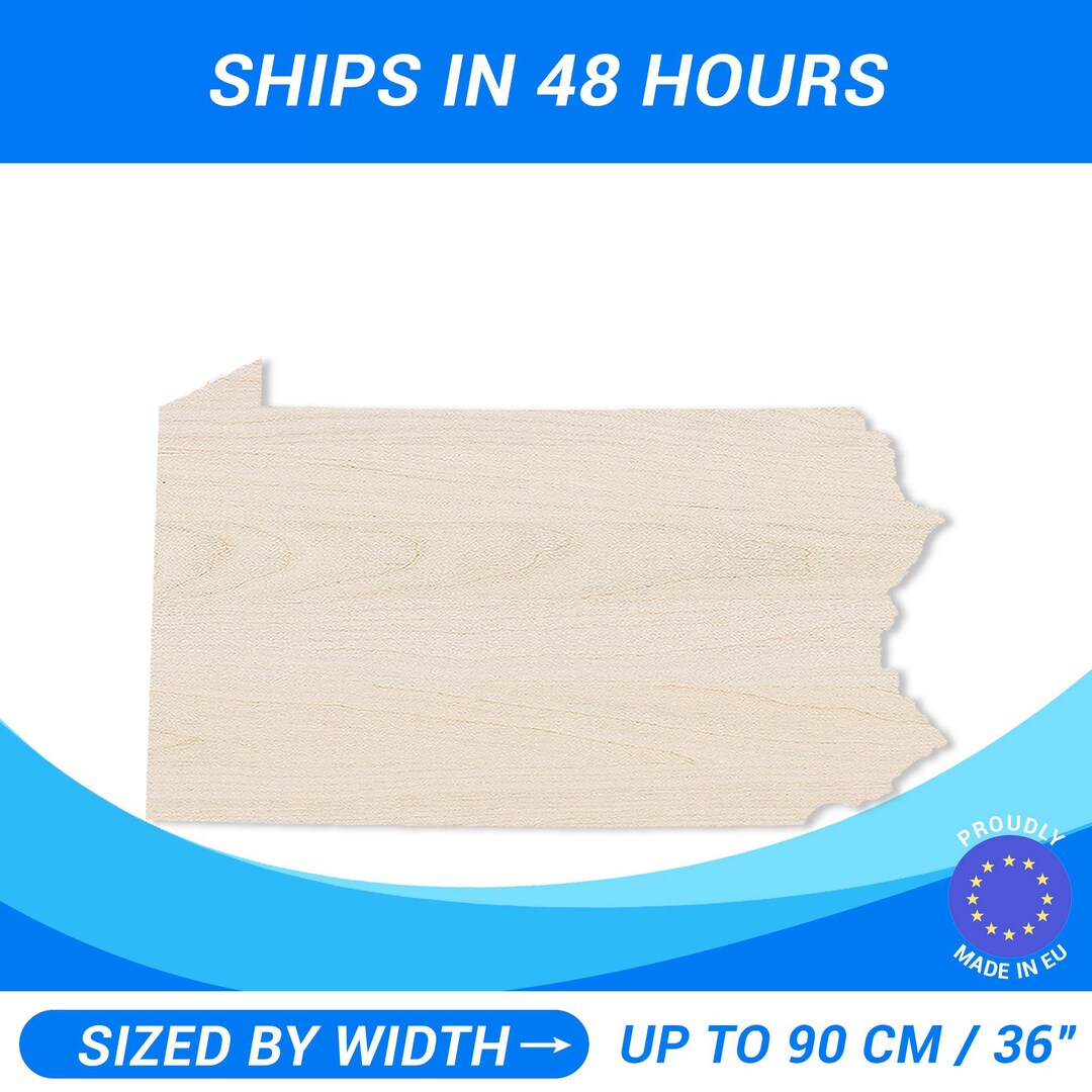 Personalized Wooden Pennsylvania State Shape • Custom Cut to Size ...