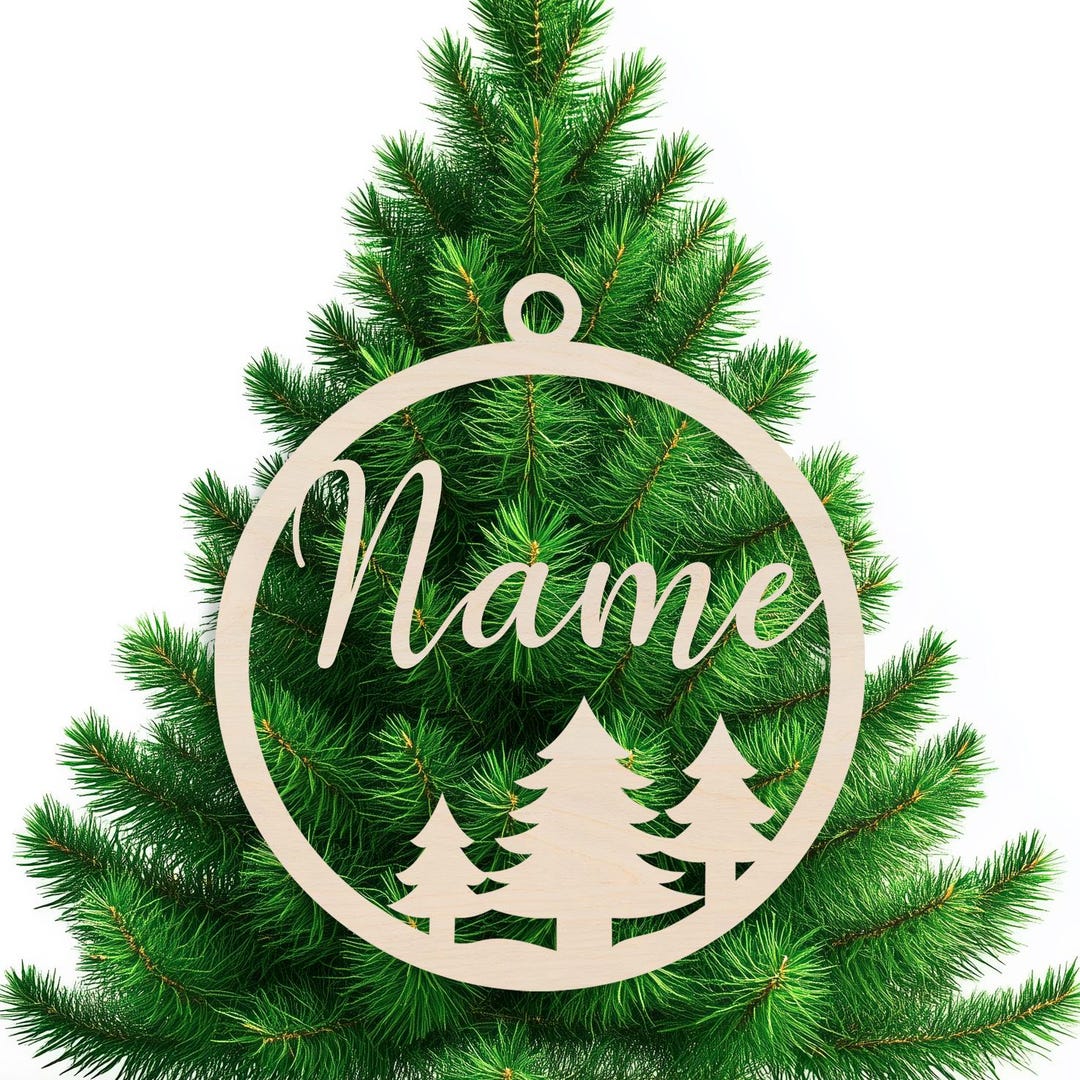 Personalized Wooden Christmas Trees Bauble Ornament • Custom Cut to ...