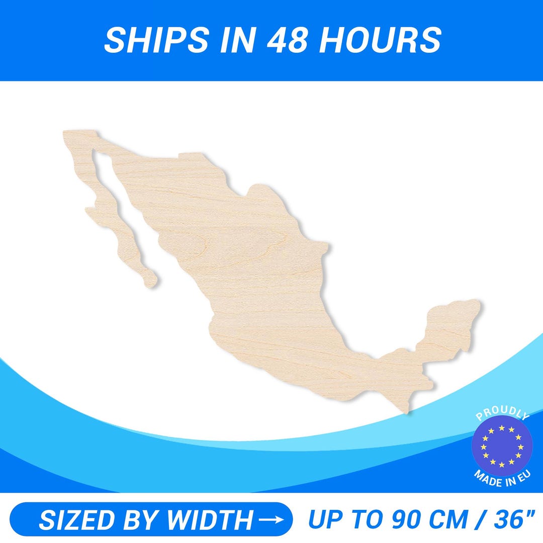Personalized Wooden Mexico Shape • Custom Size Baltic Birch Plywood ...