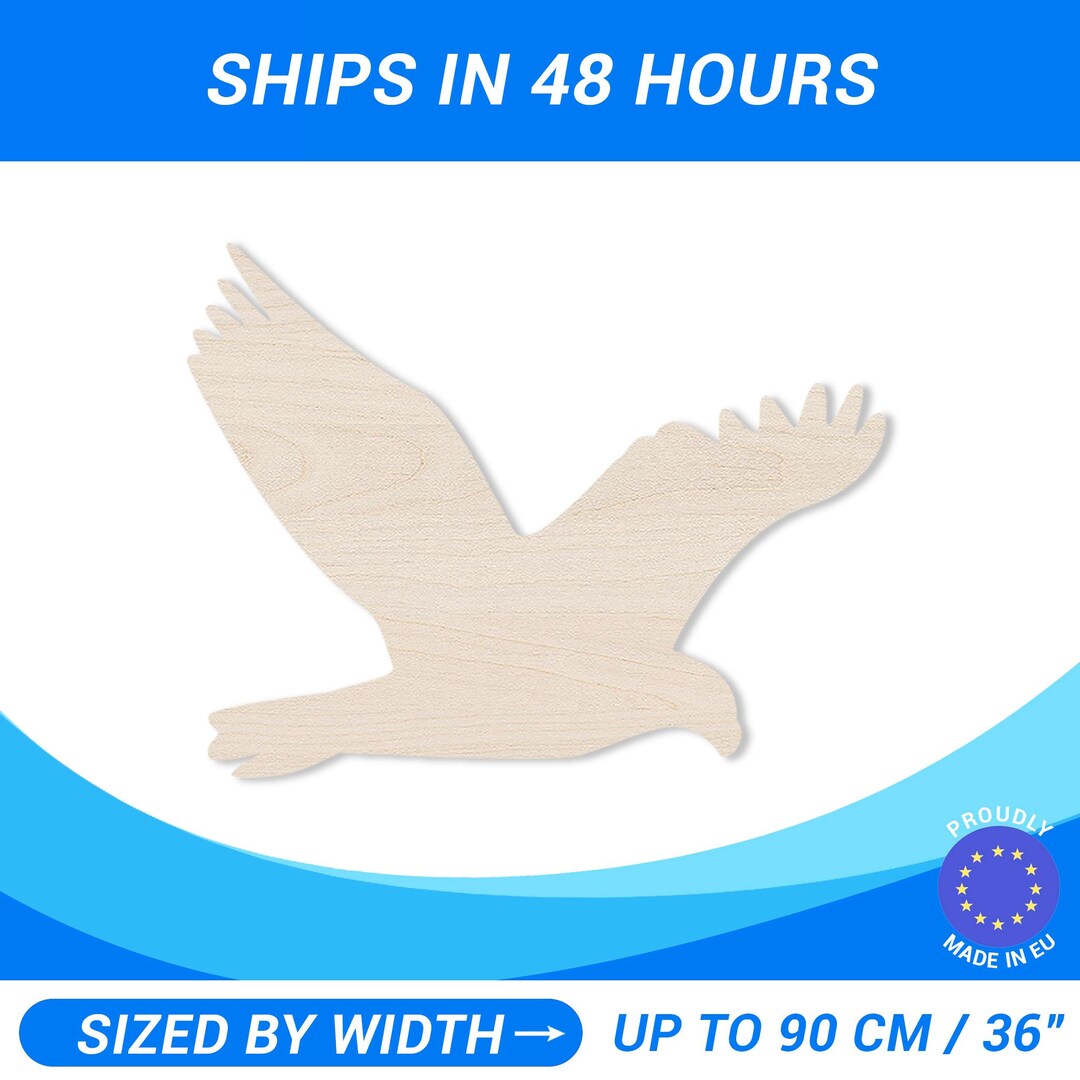 Personalized Wooden Flying Eagle Shape • Custom Cut to Size Baltic ...