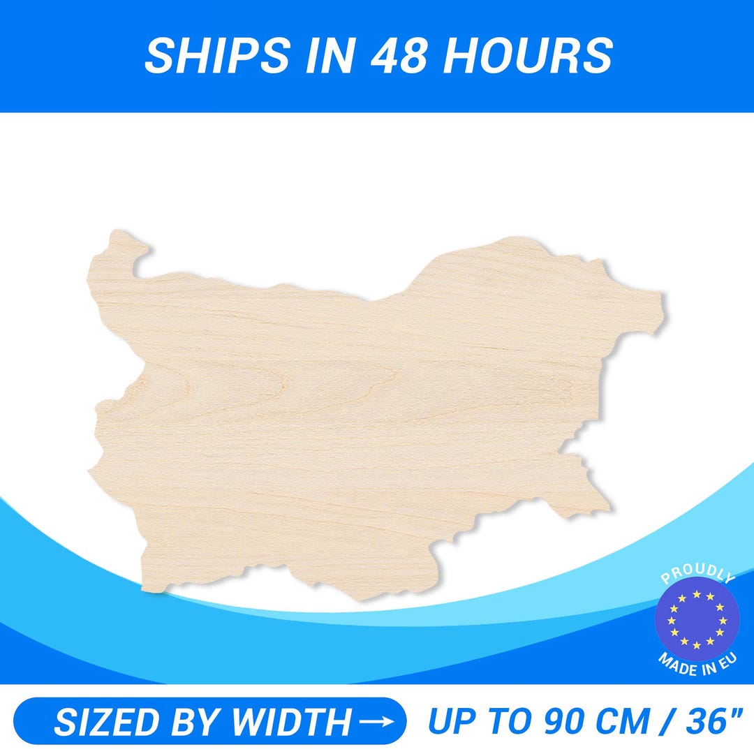 Personalized Wooden Bulgaria Shape • Custom Size Baltic Birch Plywood ...