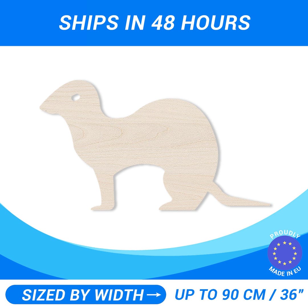 Personalized Wooden Ferret Shape • Custom Cut to Size Baltic Birch ...