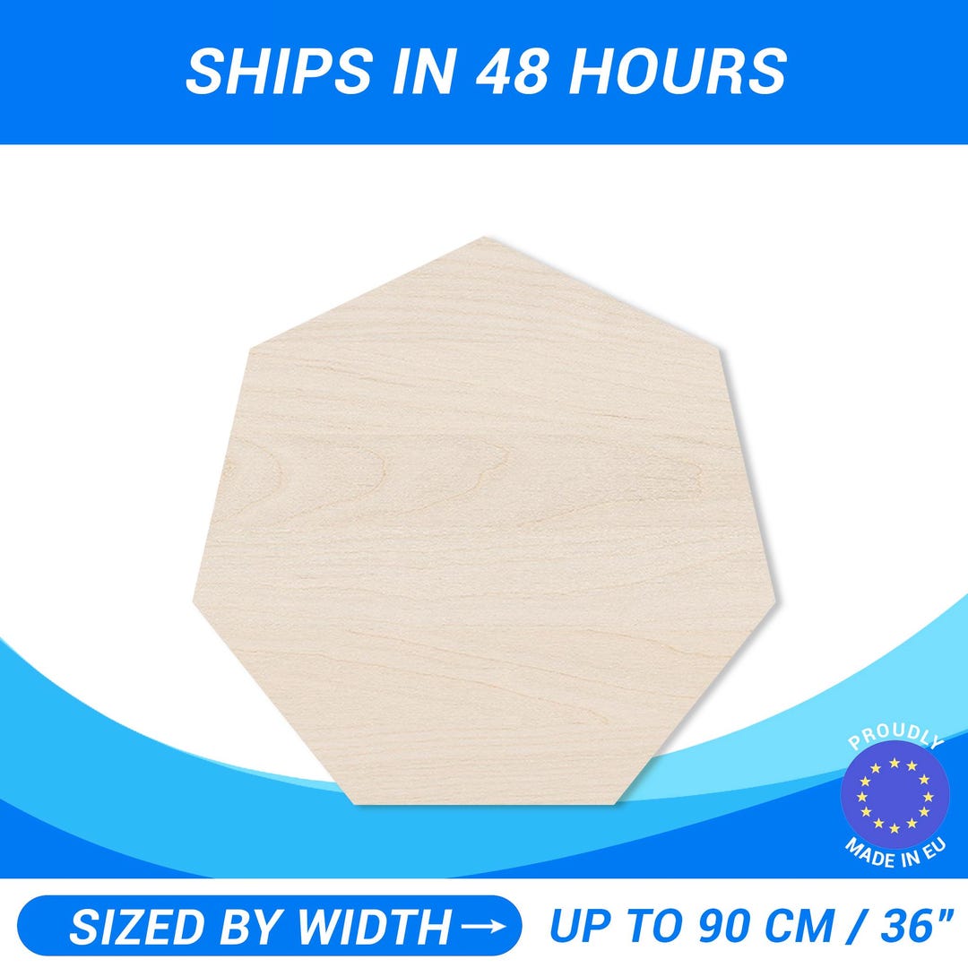 Personalized Wooden Heptagon Shape • Custom Cut Baltic Birch Plywood ...