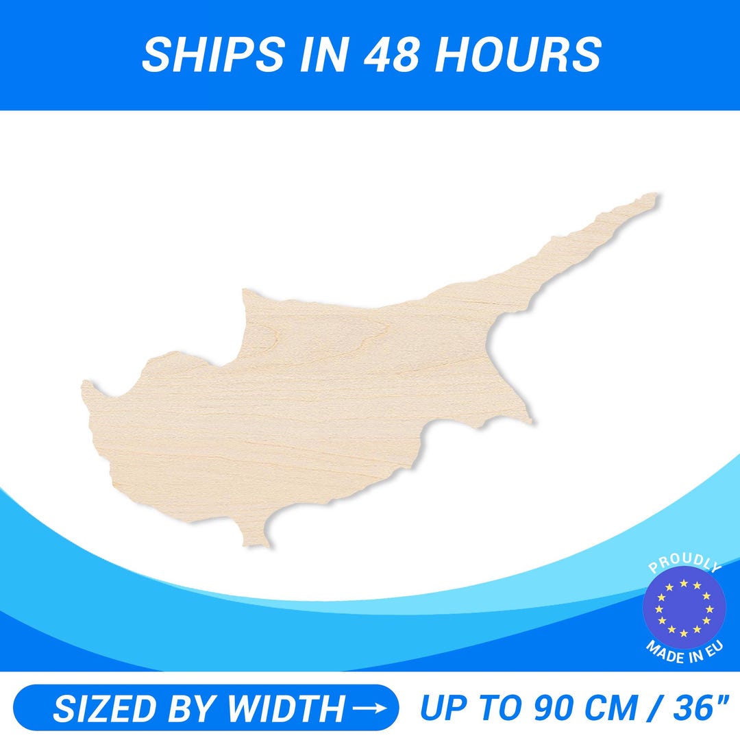 Personalized Wooden Cyprus Shape • Custom Size Baltic Birch Plywood ...