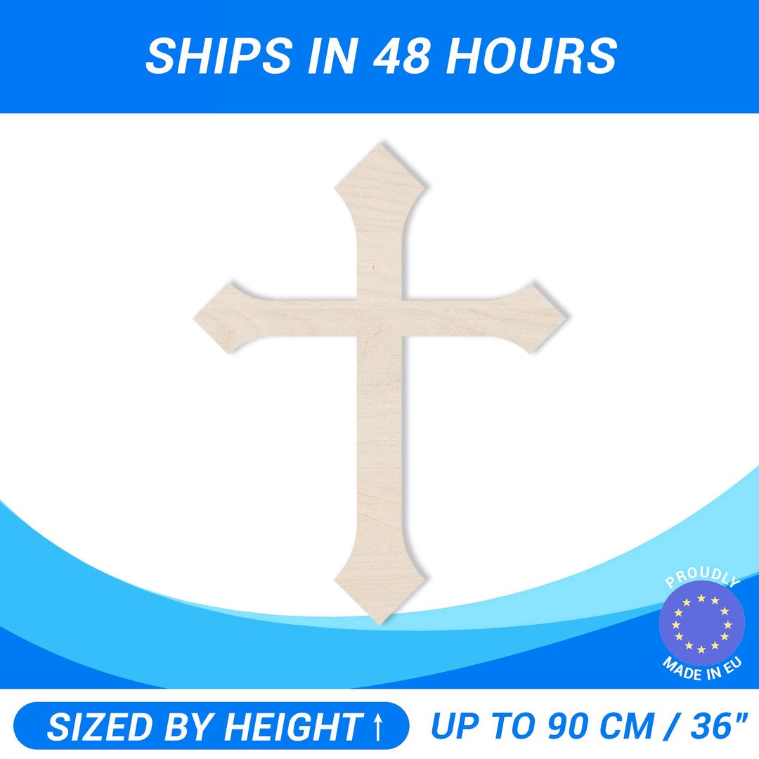Personalized Wooden Christian Cross Crucifix Shape • Custom Cut to Size ...