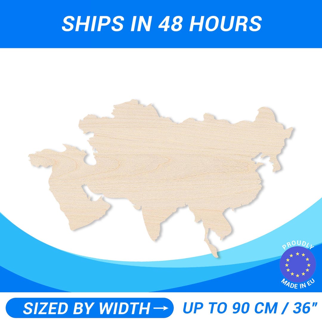 Personalized Wooden Asia Shape • Custom Cut to Size Baltic Birch ...