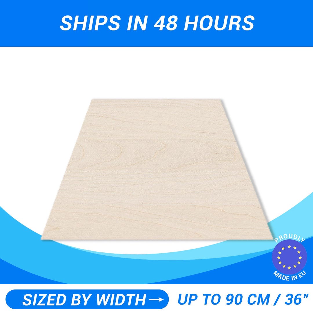 Personalized Wooden Trapezium Shape • Custom Cut Baltic Birch Plywood ...