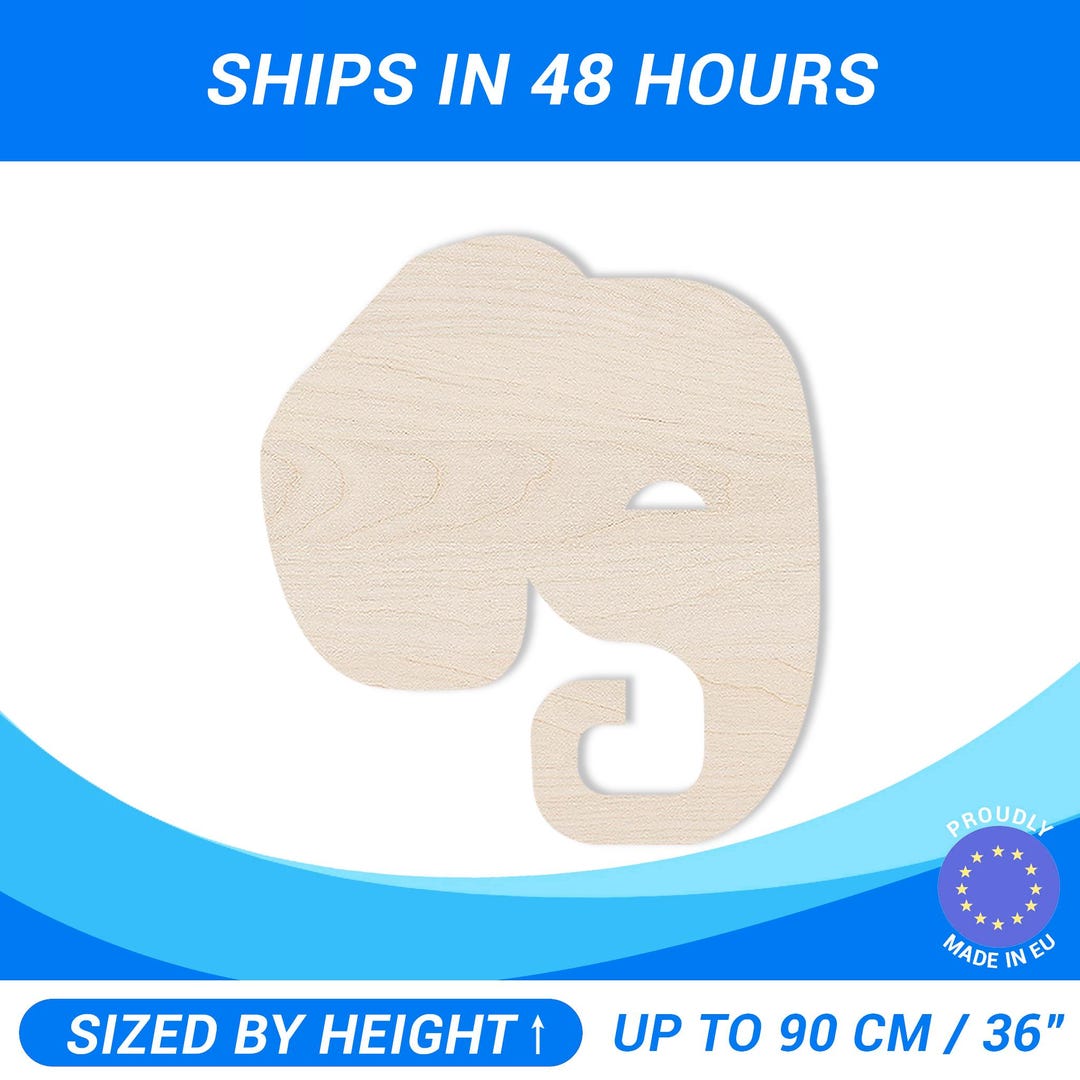 Personalized Wooden Elephant Head Shape • Custom Cut to Size Baltic ...