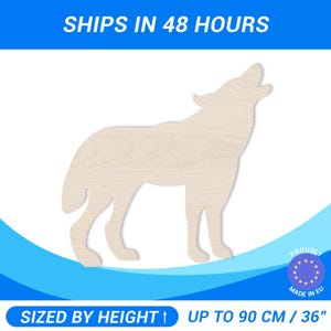 Personalized Wooden Wolf Shape • Custom Cut to Size Baltic Birch ...