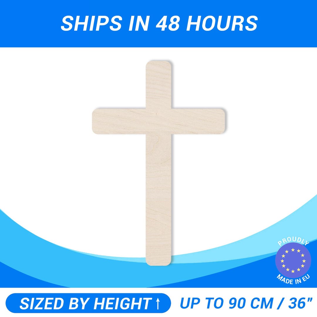 Personalized Wooden Christian Cross Crucifix Shape • Custom Cut to Size ...