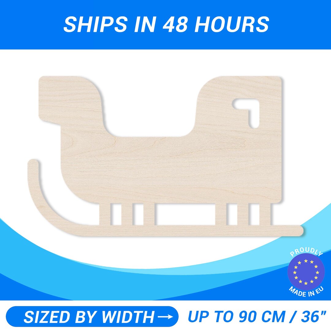 Personalized Wooden Christmas Santa’s Sleigh Shape • Custom Cut to Size ...