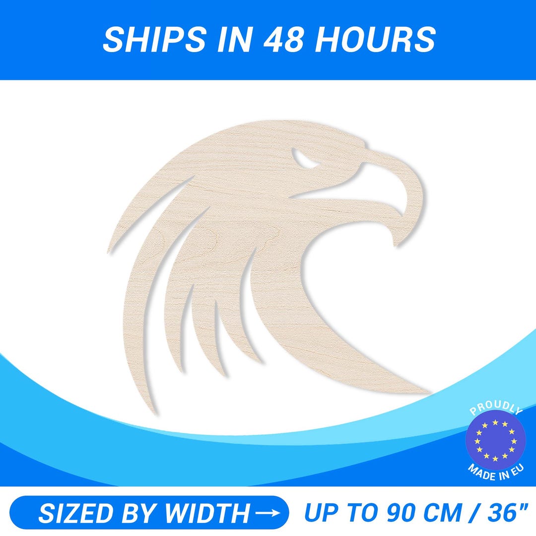 Personalized Wooden Eagle Head Shape • Custom Cut to Size Baltic Birch ...