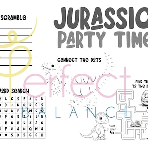 Dinosaur Activity Placemat: Kids Coloring Page, Maze, Word Games (PDF ...