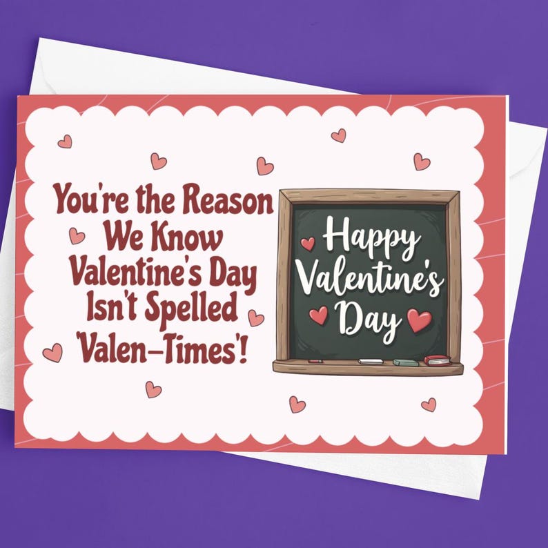 Funny Valentine’s Day Card Printable, Valentine’s Day Card for Teachers ...