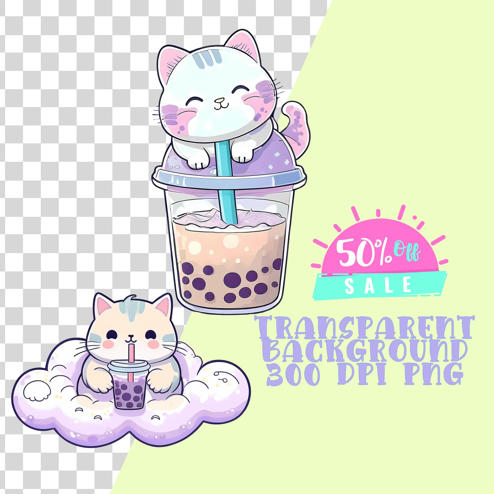 Bubble Tea Kawaii Clipart Set, Cute Bubble Tea Clip Art ,boba Tea ...