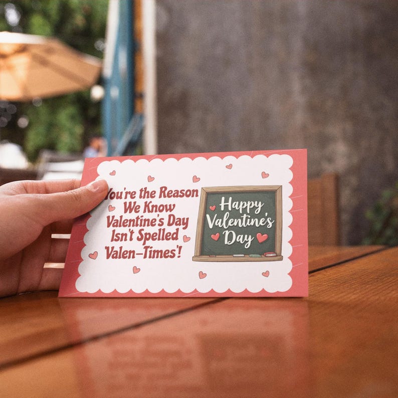 Funny Valentine’s Day Card Printable, Valentine’s Day Card for Teachers ...