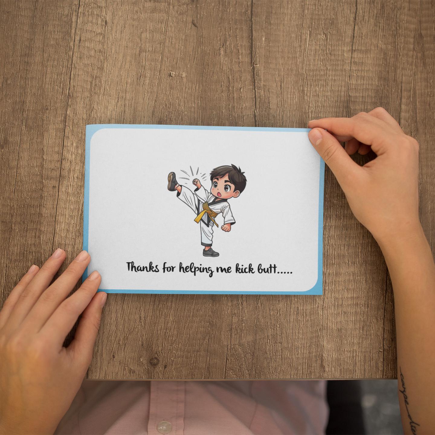 Martial Arts Coach Thank You Cards: Karate, Taekwondo, Judo (PDF, PNG ...